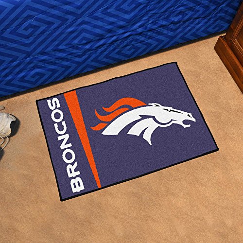 FANMATS 8229 Denver Broncos Starter Mat Accent Rug - 19in. x 30in. | Sports Fan Home Decor Rug and Tailgating Mat Uniform Design