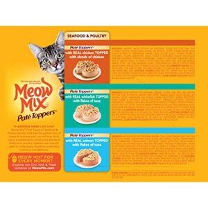 Meow Mix Paté Toppers Wet Cat Food, Seafood & Poultry Variety Pack, 2.75 Ounce, 12 Count(Pack of 1)