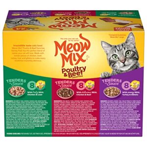 Meow Mix Tender Favorites Wet Cat Food, Poultry & Beef Variety Pack, 2.75 Ounce Cup (Pack of 24) (Packaging May Vary)