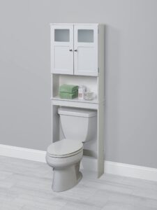 zenna home over-the-toilet spacesaver, with 2 glass doors, bathroom storage, espresso, white