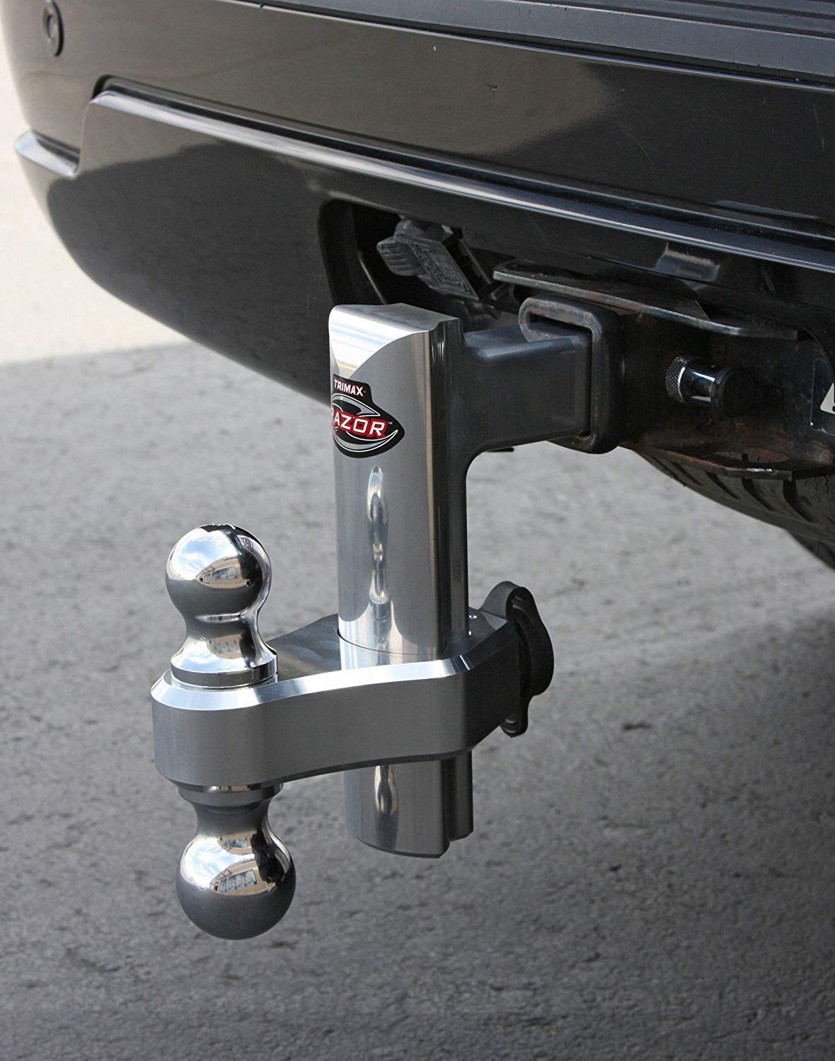 Trimax TRZ6AL 6" Premium Aluminum Adjustable Hitch with Dual Hitch Ball and T5 Receiver Lock