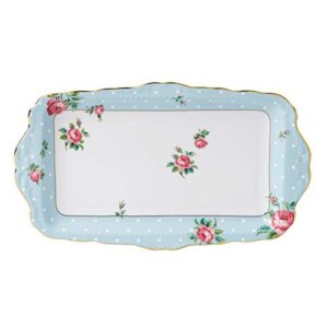 royal albert polka blue sandwich tray