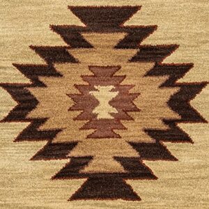 Rizzy Home Collection Wool Area Rug, 3' x 5', Khaki/Brown/Burgundy/Sage Southwest/Tribal