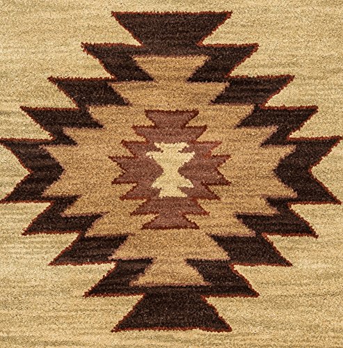 Rizzy Home Collection Wool Area Rug, 3' x 5', Khaki/Brown/Burgundy/Sage Southwest/Tribal