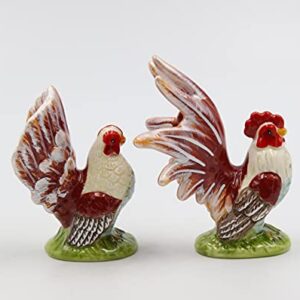 Appletree Design 31968 A Day in the Country Rooster Salt and Pepper Set, 4-3/8-Inch