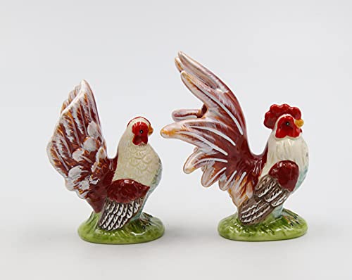 Appletree Design 31968 A Day in the Country Rooster Salt and Pepper Set, 4-3/8-Inch