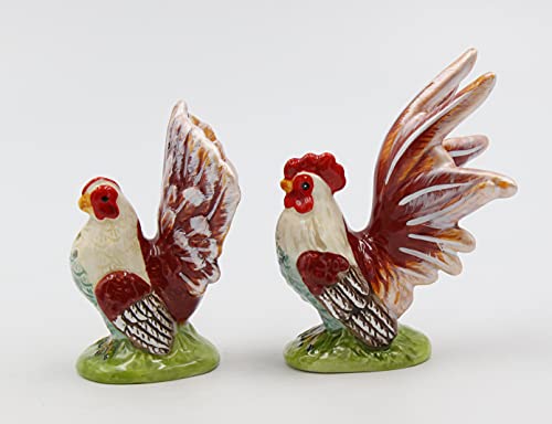 Appletree Design 31968 A Day in the Country Rooster Salt and Pepper Set, 4-3/8-Inch