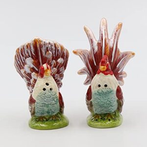 Appletree Design 31968 A Day in the Country Rooster Salt and Pepper Set, 4-3/8-Inch