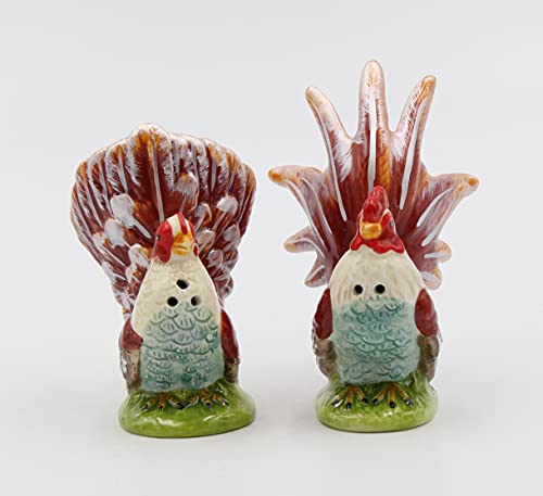 Appletree Design 31968 A Day in the Country Rooster Salt and Pepper Set, 4-3/8-Inch