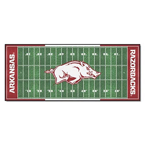 FANMATS NCAA University of Arkansas Razorbacks Nylon Face Football Field Runner , 30"x72"