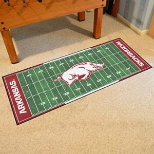 FANMATS NCAA University of Arkansas Razorbacks Nylon Face Football Field Runner , 30"x72"