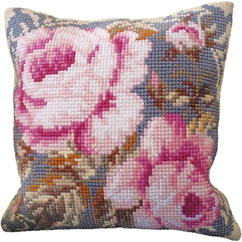 RTO Rose Ancienne Collection D'Art Stamped Needlepoint Cushion Kit, 40 x 40cm