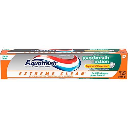 Aquafresh Extreme Clean Pure Breath Action, Fresh Mint, 5.6 Ounce, Pack of 6