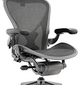 Aeron Chair by Herman Miller - Highly Adjustable Graphite Frame - with PostureFit - Carbon Classic (Medium)