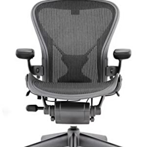 Aeron Chair by Herman Miller - Highly Adjustable Graphite Frame - with PostureFit - Carbon Classic (Medium)