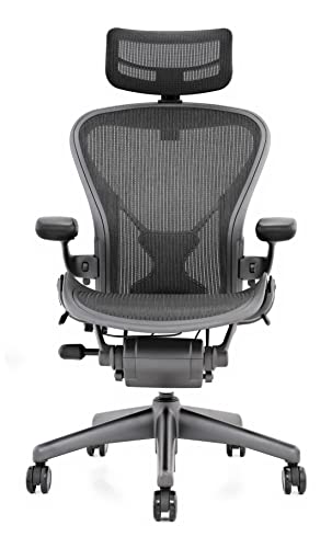 Aeron Chair by Herman Miller - Highly Adjustable Graphite Frame - with PostureFit - Carbon Classic (Medium)