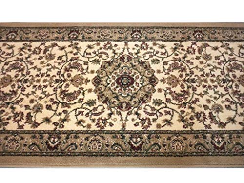 Bellagio Traditional Area Rug Runner 32 in. X 15 Ft. 10 in. Beige 401