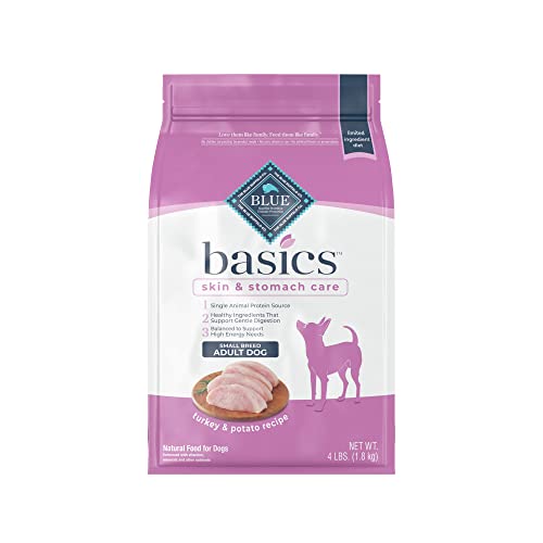 Blue Buffalo Basics Skin & Stomach Care, Natural Adult Small Breed Dry Dog Food, Turkey & Potato 4-lb