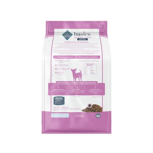 Blue Buffalo Basics Skin & Stomach Care, Natural Adult Small Breed Dry Dog Food, Turkey & Potato 4-lb