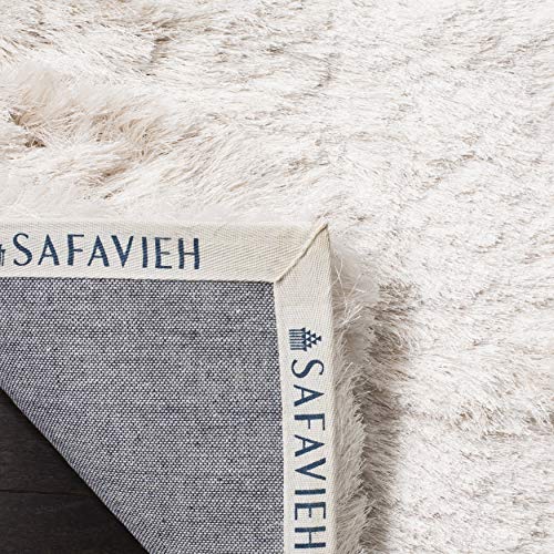 SAFAVIEH Paris Shag Collection Area Rug - 8' x 10', Ivory, Handmade Silken Glam, 2.5-inch Thick Ideal for High Traffic Areas in Living Room, Bedroom (SG511-1212)