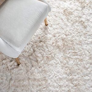 SAFAVIEH Paris Shag Collection Area Rug - 8' x 10', Ivory, Handmade Silken Glam, 2.5-inch Thick Ideal for High Traffic Areas in Living Room, Bedroom (SG511-1212)