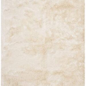 SAFAVIEH Paris Shag Collection Area Rug - 8' x 10', Ivory, Handmade Silken Glam, 2.5-inch Thick Ideal for High Traffic Areas in Living Room, Bedroom (SG511-1212)