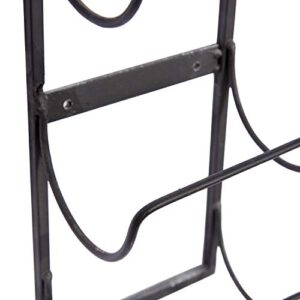 Deco 79 Metal 5 Bottle Wall Wine Rack, 6" x 5" x 25", Black