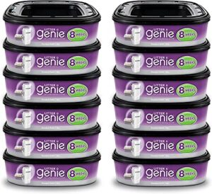 litter genie ultimate cat litter disposal system refills, lock away odors, purple ,12 cartridges