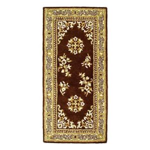 minuteman international coffee oriental wool hearth rug, rectangular 56 in x 26 in