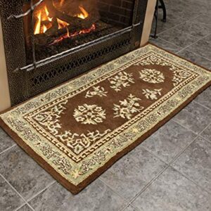 Minuteman International Coffee Oriental Wool Hearth Rug, Rectangular 56 in x 26 in