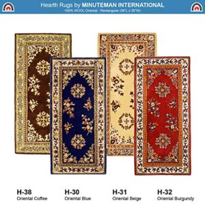 Minuteman International Coffee Oriental Wool Hearth Rug, Rectangular 56 in x 26 in