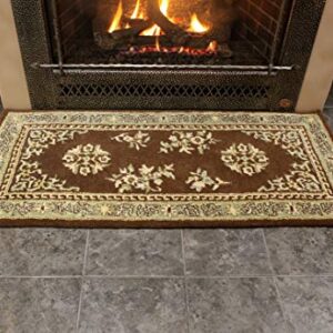 Minuteman International Coffee Oriental Wool Hearth Rug, Rectangular 56 in x 26 in