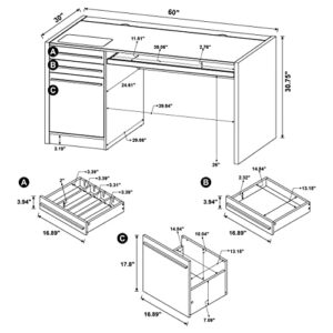 Coaster Furniture Ontario Connect-It Computer Desk Cappuccino 800982