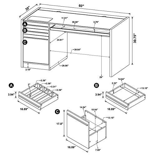 Coaster Furniture Ontario Connect-It Computer Desk Cappuccino 800982