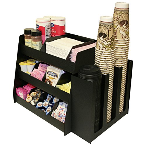 PC 1000 Combo: 2 Piece Combo Coffee Condiment Organizer,3 Column Cup, Lid Holder.for One A Very Professional Presentation. Has 8 Extra Tall Shelf Dividers