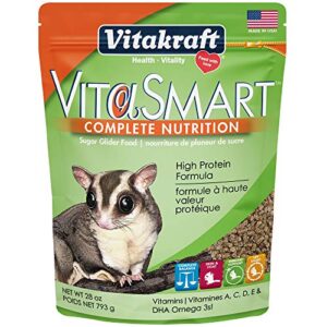 vitakraft vita smart sugar glider food - high-protein blend - nutrient-fortified with essential vitamins and minerals 28 fl oz (pack of 1)