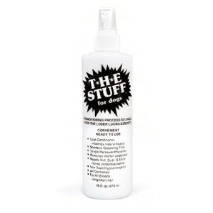 the stuff dog conditioner and detangler leave in spray - perfect solution for managing matted dog hair, 16oz ready to use - top-rated dog detangling and dematting product.