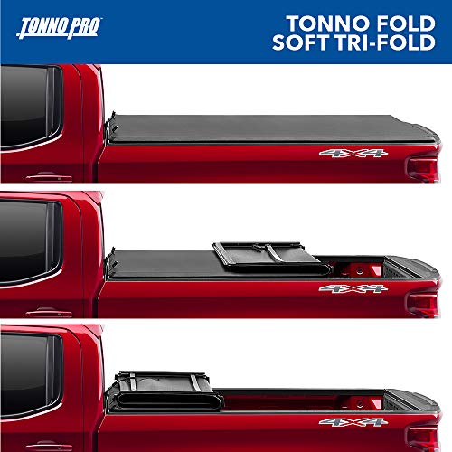 Tonno Pro Tonno Fold, Soft Folding Truck Bed Tonneau Cover | 42-400 | Fits 2017 - 2023 Nissan Titan (includes track sys. clamp kit) 5' 7" Bed (67.1")