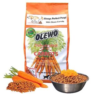 olewo original carrots for dogs – fiber for dogs keep poop firm, digestive dog food topper, skin & coat support, dehydrated whole food dog multivitamin, gut health for dogs, 2.2 lbs