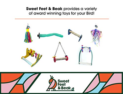 Sweet Feet and Beak Roll Bird Swing - Pumice Perch Bird Toys Trims Nails and Beaks, Safe and Non-Toxic Bird Cage Accessories for Small and Large Birds, Swinging Toys Birds Will Love, Large 10.5 Inches