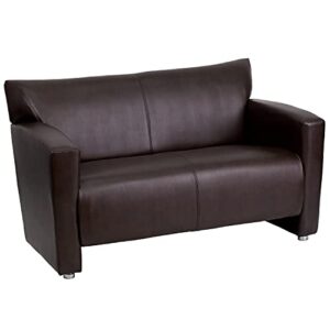 flash furniture hercules majesty series brown leathersoft loveseat