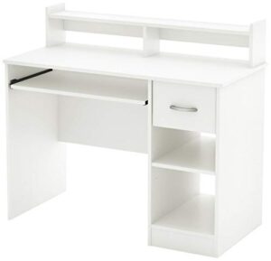 south shore axess desk with keyboard tray, white