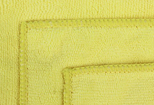 Eurow Microfiber 12 x 12in 300 GSM Cleaning Towels Yellow - 50 Pack