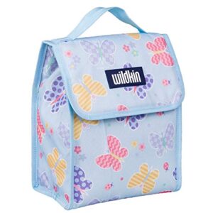 wildkin kids insulated lunch bag for boys & girls, reusable lunch bag is perfect for daycare & preschool, ideal size for packing hot or cold snacks for school & travel lunch bags (butterfly garden)