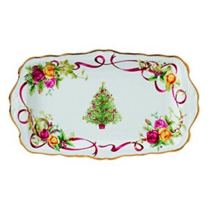 old country roses christmas tree sandwich tray