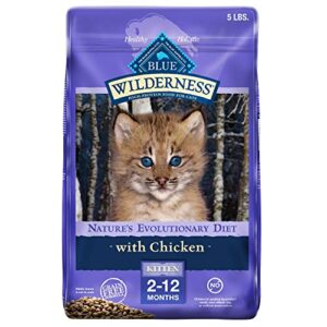 blue buffalo cat food for kittens, natural chicken recipe, high protein, dry cat food, 5 lb bag