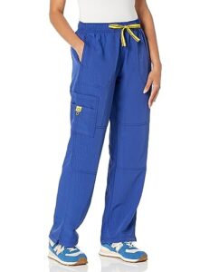 wonderwink sporty cargo scrub pant, navy, lg, blue