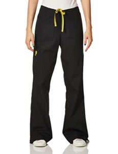 wonderwink origins women’s romeo flare leg cargo pant - black, xl