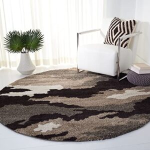 SAFAVIEH Florida Shag Collection Area Rug - 8'6" x 12', Beige & Multi, Camouflage Design, Non-Shedding & Easy Care, 1.2-inch Thick Ideal for High Traffic Areas in Living Room, Bedroom (SG453-1391)