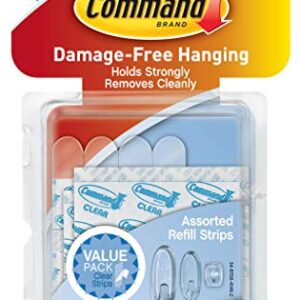 Command 17200CLR Plastic Refill Strips, Assorted Size, Clear